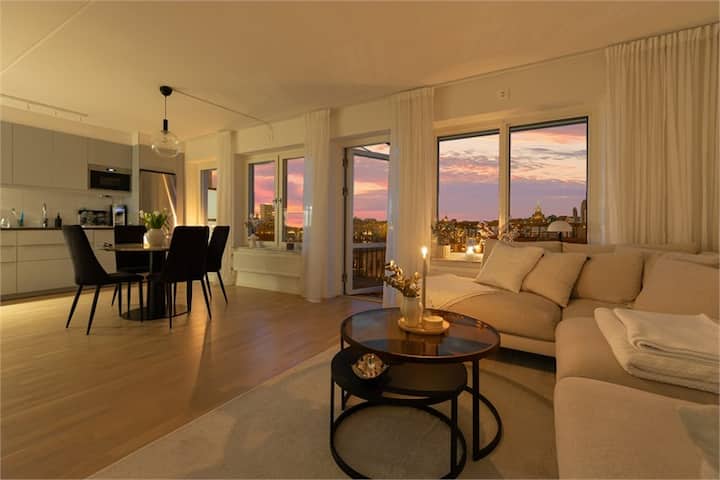 Lägenhet Med Panorama Utsikt, Terass + Balkong - Stockholm