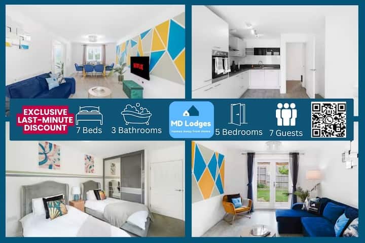 Premium 5-bedroom Family Home For Up To 7 Guests - Peterborough, Royaume-Uni