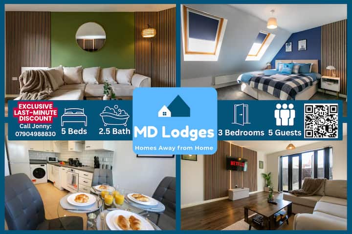 3-br House | Sleeps 5 | Ideal For Contractors - Peterborough, Royaume-Uni