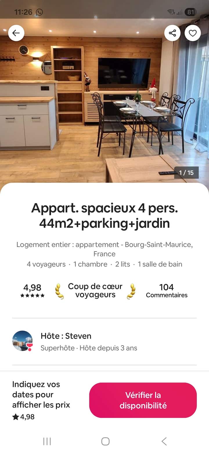 (New) Appart. Spacieux 4 Pers. +Parking+jardin - Arc 2000