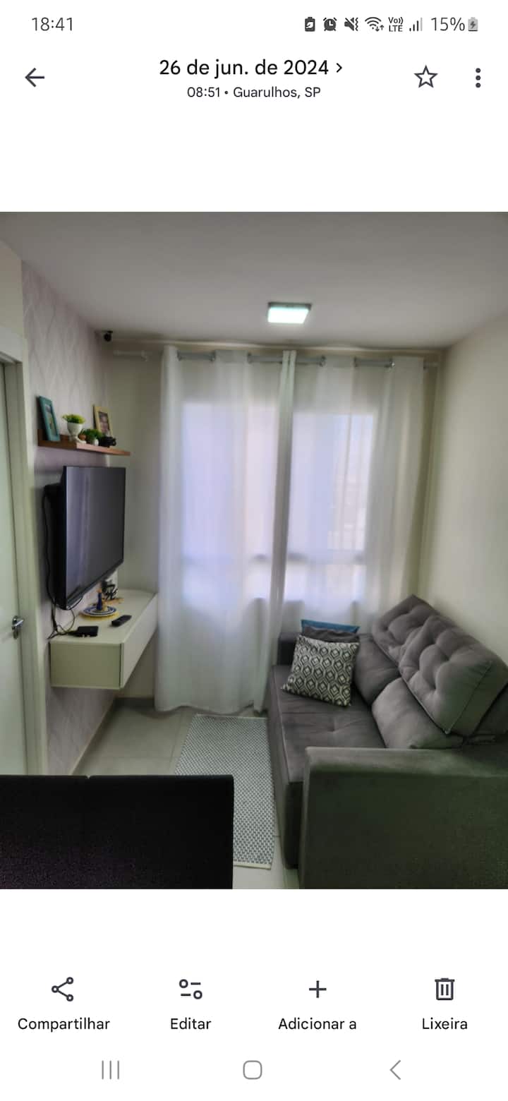 Apto Aconchegante Shopping/aeroporto Gru/ 5 Min Sp - Guarulhos