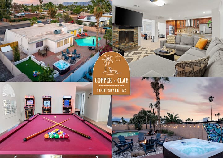 Refreshing Pool Hot Tub Game Room Sleeps 11 - Paradise Valley, AZ