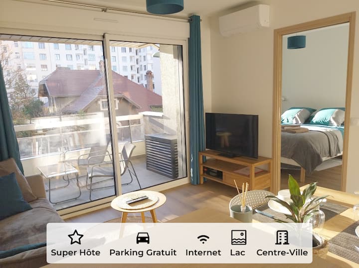 L'ecrin. Parking. Appart Classé 4* Lac & Centre - Veyrier-du-Lac