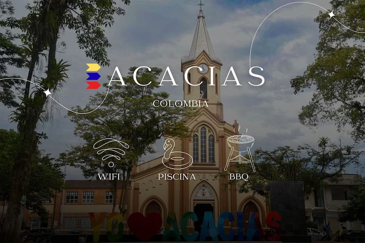 Summer House+pool+bbq+tv+kitchen+parking@colombia - Acacias