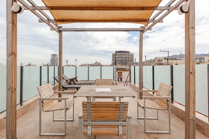 Azotea íNtima Con Jacuzzi Y Vistas Barcelona 360º - 