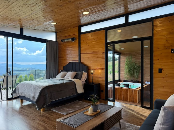 Cabaña Moderna Con Jacuzzi Privado | La Calera - La Calera