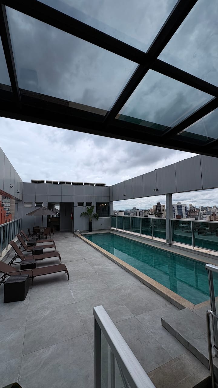 Apartamento Flat San Diego Lourdes Com Varanda - Belo Horizonte