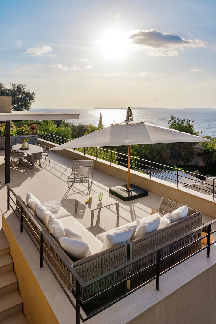 Saint-clair Villa Vue Panoramique Piscine Garage - Le Lavandou