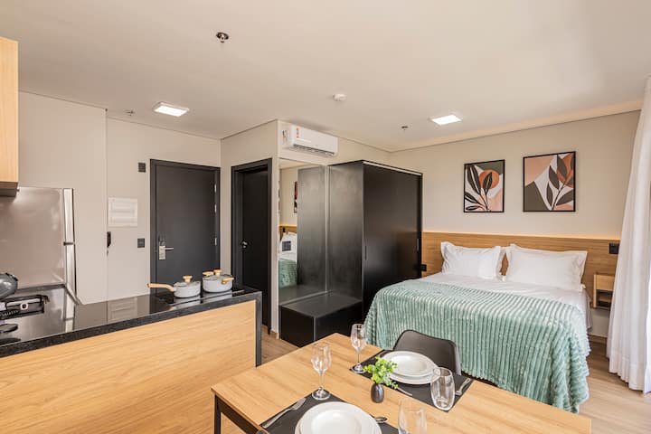 Sky_1912r - O Luxo De Uma Cama Queen E Ac Em Alpha - Barueri