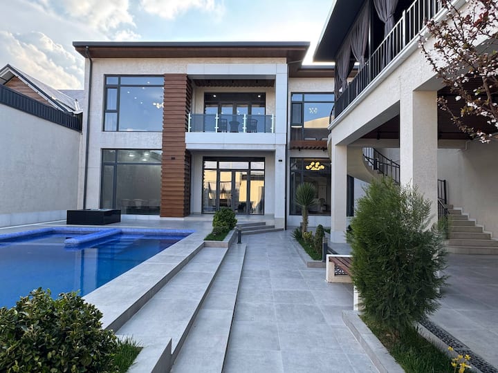 Modern Villa Corner House By The Mountains & River - Uzbekistan