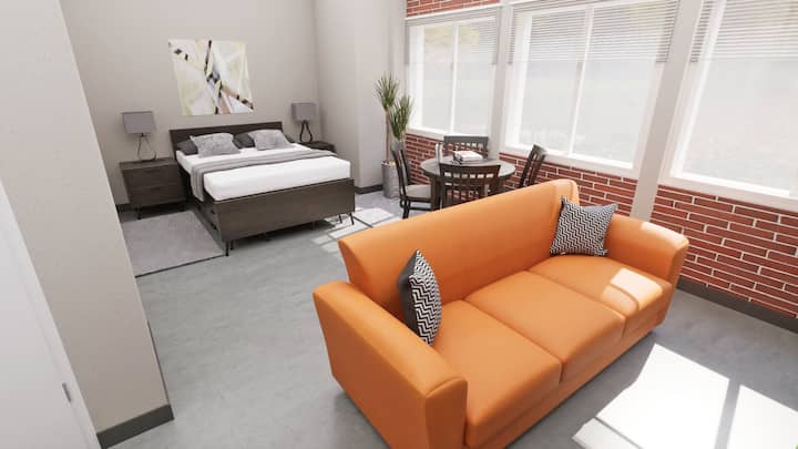 The Lostro-corner Queen Studio - Full Kitchen - Athens, OH