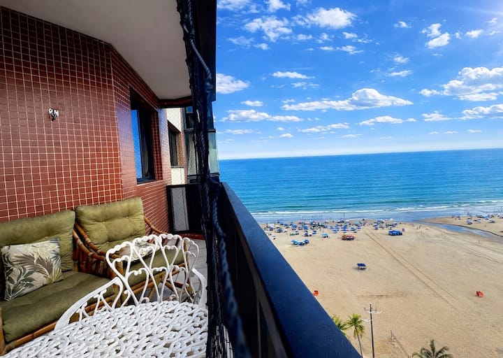 Pé Na Areia 13°| Piscina Aquecida + Ar Nos Quartos - Praia Grande