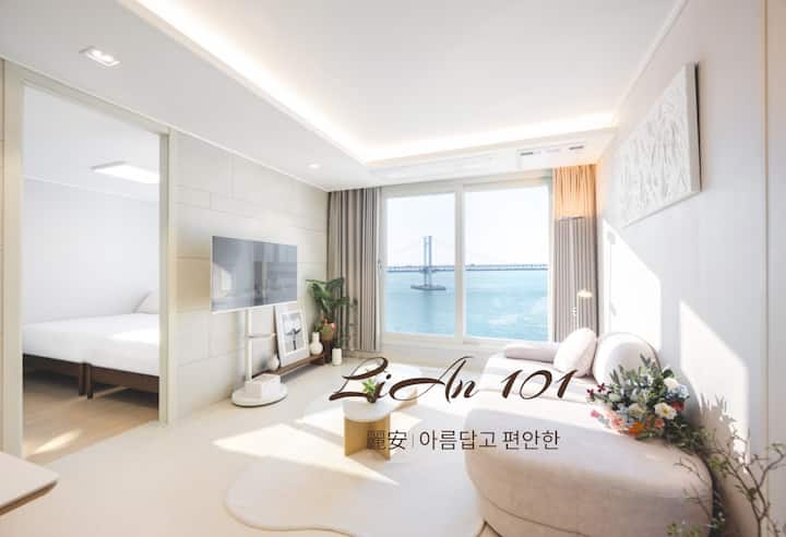 [Lian101]광안대교 정면 오션뷰 투룸 | 고층 오션뷰 | 불꽃쇼 | 무료주차 - Busan