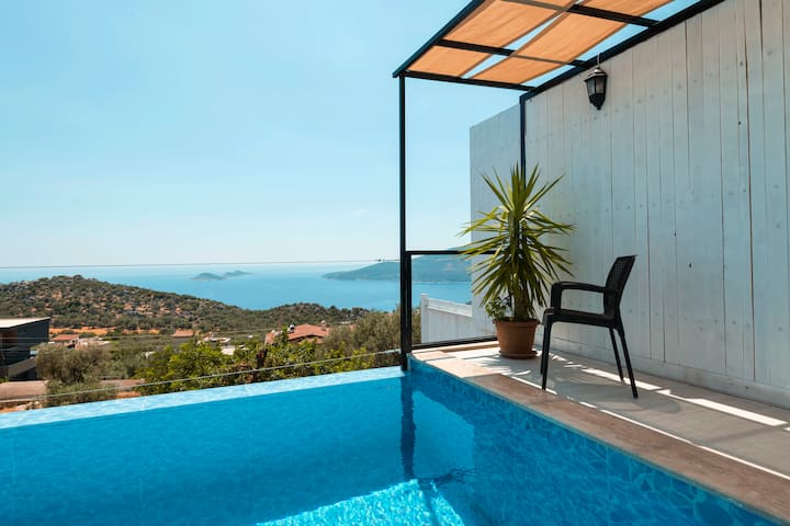 Eşsiz Deniz Ve Havuz Manzaralı Villa Meri - Kalkan