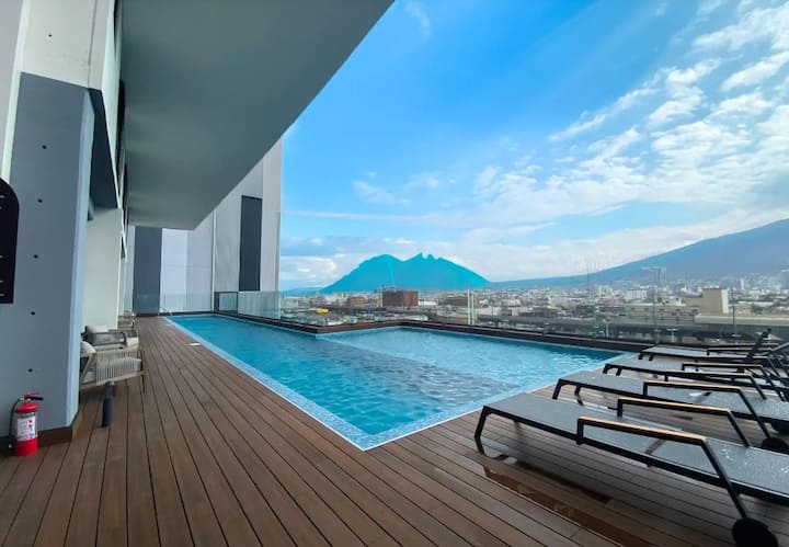 Moderno 2 Rec|alberca + Parking|ubicación Top Mty - Monterrey
