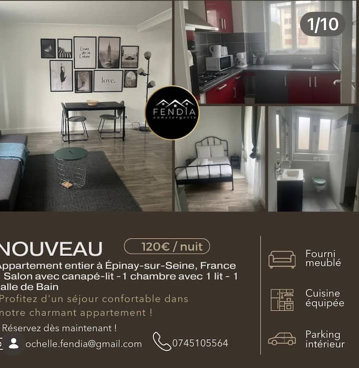 Cosyt2 Park Privé 4 Pers Proche Paris Centre-ville - Épinay-sur-Seine