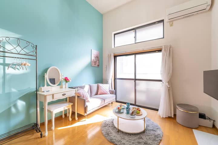 心ときめくティファニーブルーの宿/室見駅徒歩8分/2名様/天神•博多駅便利/期間限定openセール！ - Fukuoka