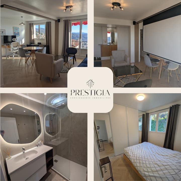Appartement Avec Vue Sur Grasse Et Home Cinéma - Grasse