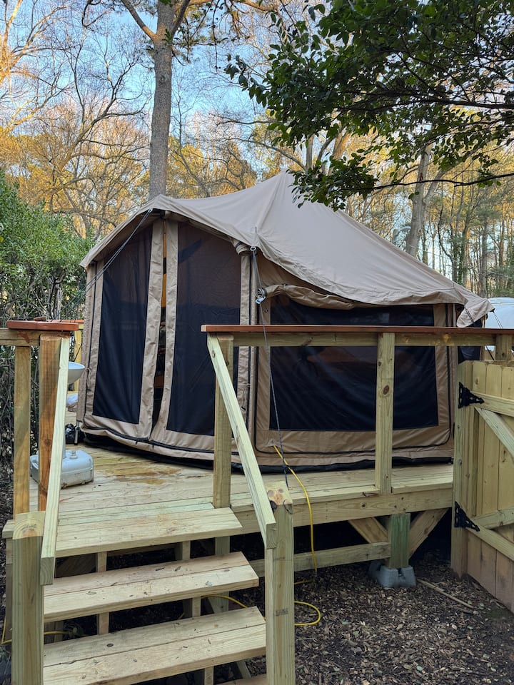 Canvas Glamping Tent With Waterfall Sounds - 