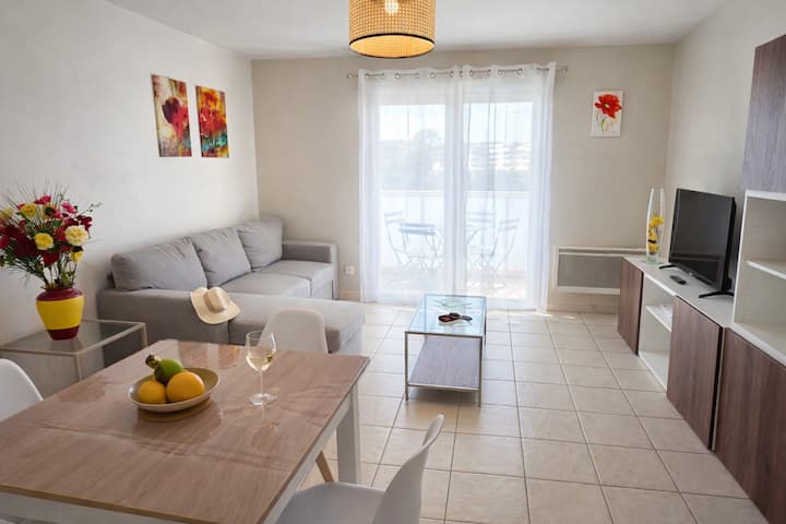 Jardins De Thémis, T2, 4p, Ac, Terrasse & Parking - Antibes