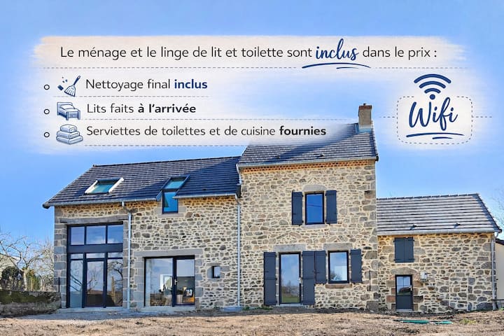 Gîte Le Granit Des Champs 12 P, Piscine Chauffée - Limousin