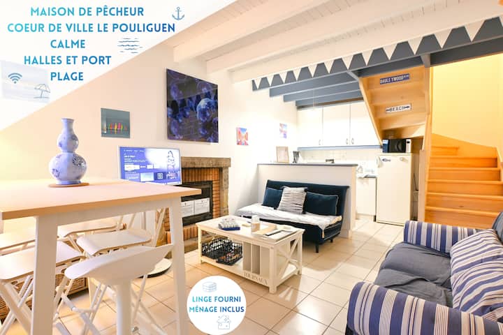 Bleu Sur Blanc*5 P*cœur Du Pouliguen*tout à Pied - Le Pouliguen