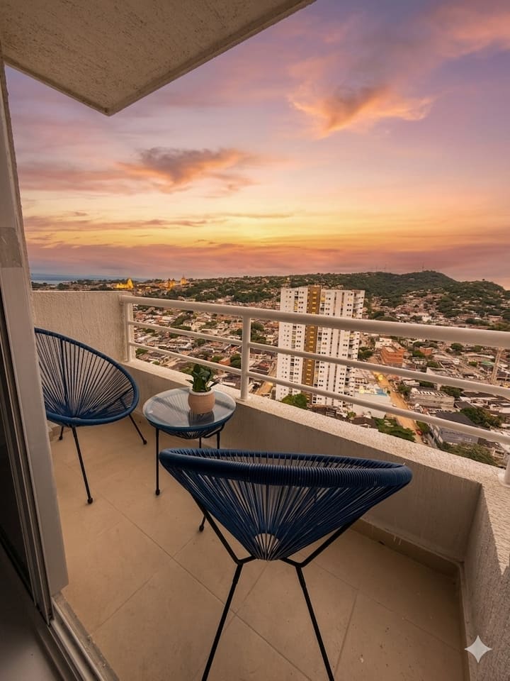 Icónico Espacio - A/c + Wifi + Tv - Central - Cartagena de Indias