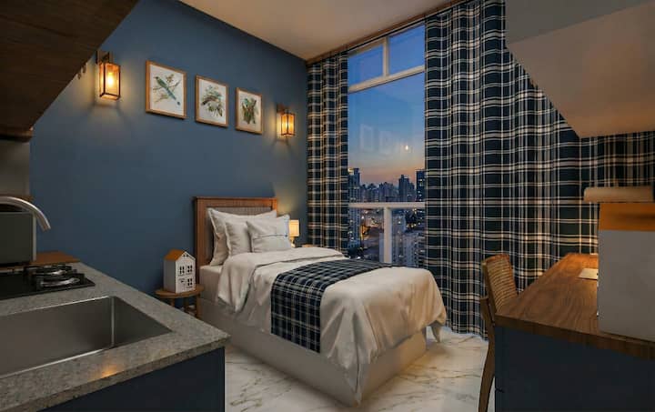 Studio Escocês: Portaria 24h, Máquina Lava/seca. - Belo Horizonte