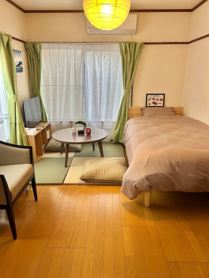 【駅徒歩7分】和風部屋｜コンビニ・飲食店徒歩5分｜静かで生活便利｜新宿約70分｜wifi｜箱根・丹沢 - Atsugi