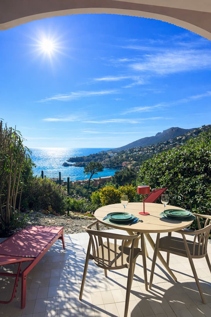 Logement 3 Personnes Vue Mer Piscine Proche Plages - Théoule-sur-Mer