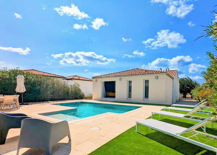 Villa T4- Piscine Chauffée-wifi+clim-plage à 170m - Agde