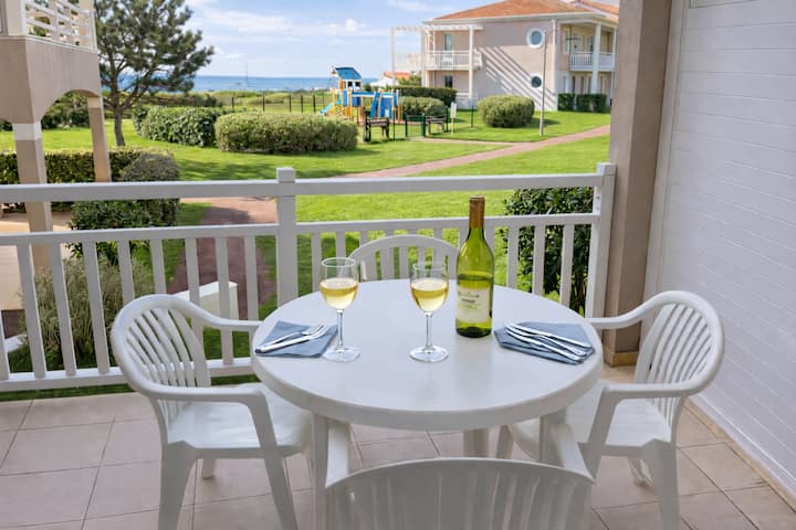 Studio Cosy Vue Mer Dans Résidence De Tourisme - Plage d'Olonne-sur-Mer