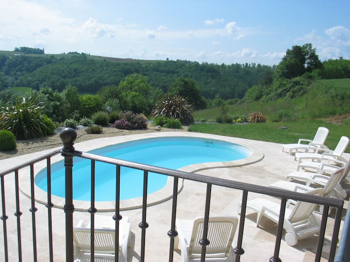 Maison De Charme, 12 P, Piscine, Belle Vue, Clim - Lot-et-Garonne
