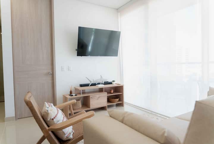 Exclusivo Apto Familiar 8 Huespedes Vista Al Mar - Santa Marta