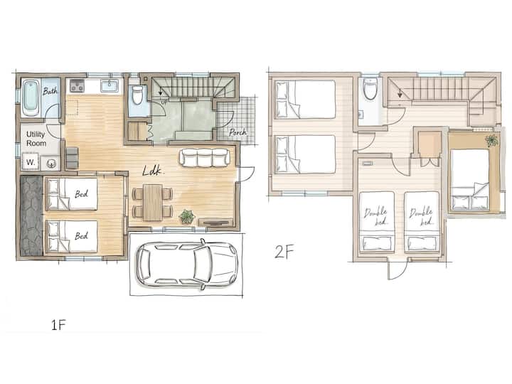 New!lilac|4br Haven For 12|parking|central Sapporo - Sapporo