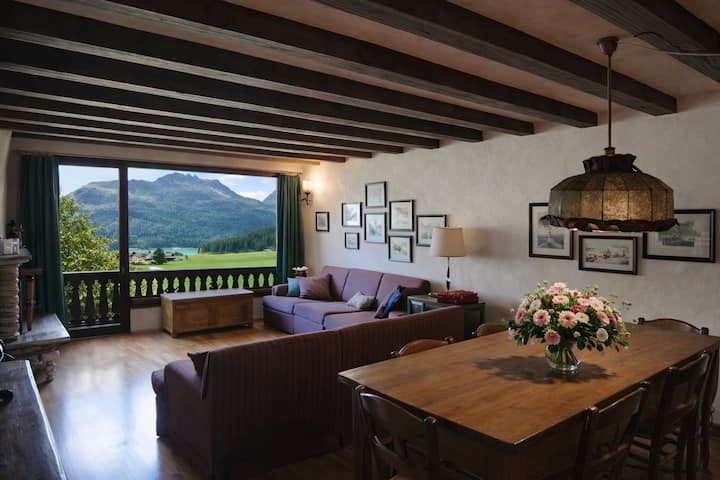 Alpine Apartment With Balcony, Lake & Ski Views - Sils im Engadin/Segl