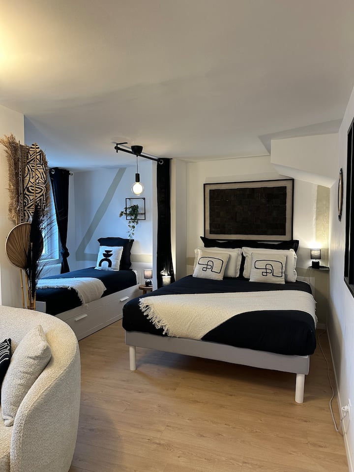 Noir ÉLégance|cœur De Ville|parking Q-park Inclus - Chartres