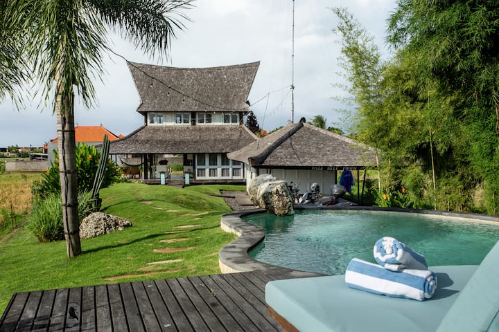 Japanese Style 5* Ricefield Villa Over Koi Pond - Indonesia