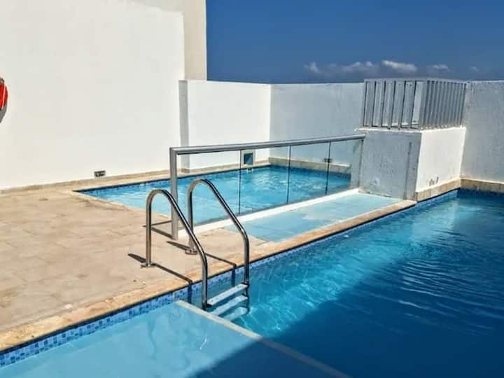 Condo Con Vista Al Mar Balcón Y Piscina - Cartagena