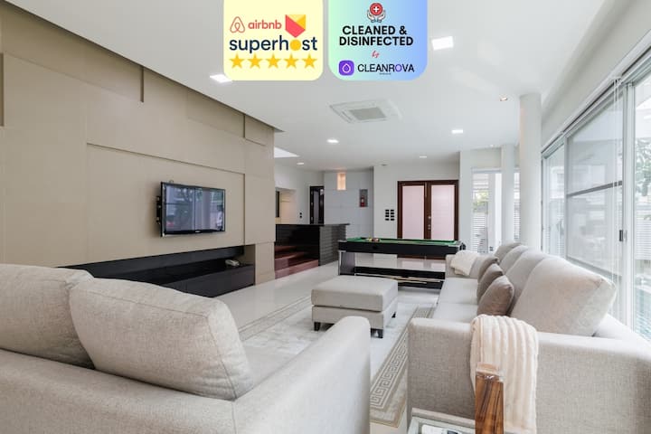 Luxurious 6br Villa W/ Pool Table, Garden & Ps5 - Bangkok