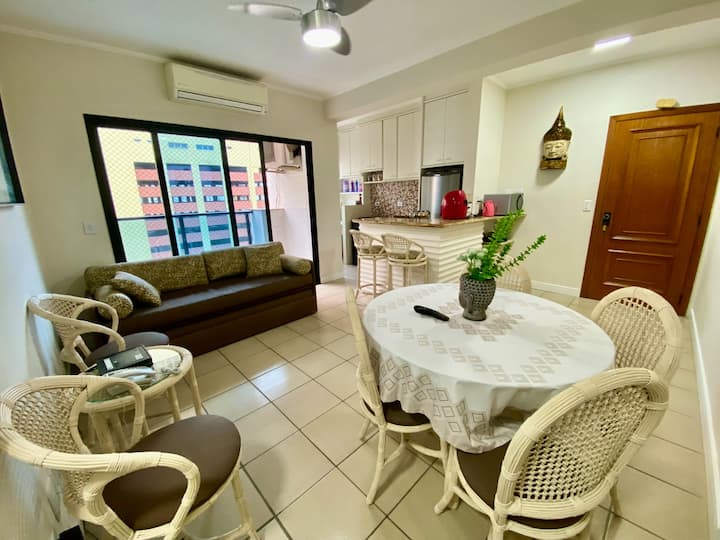 Apart-hotel 2 Quartos Piscina Lazer 1 Quadra Mar - Guarujá