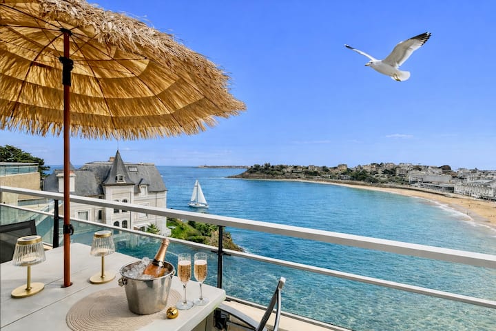 Le Crystal - Vue Mer & Accès Plage - Parking Privé - Saint-Malo