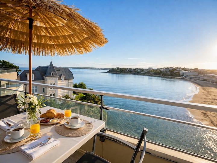 Le Crystal - Vue Mer & Accès Plage - Parking Privé - Dinard