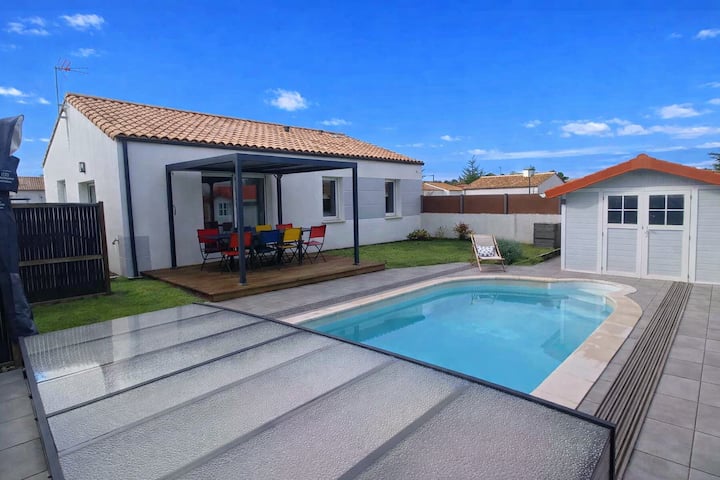 Maison Avec Piscine Sécurisée, Plage 5 Min à Pied. - Longeville-sur-Mer