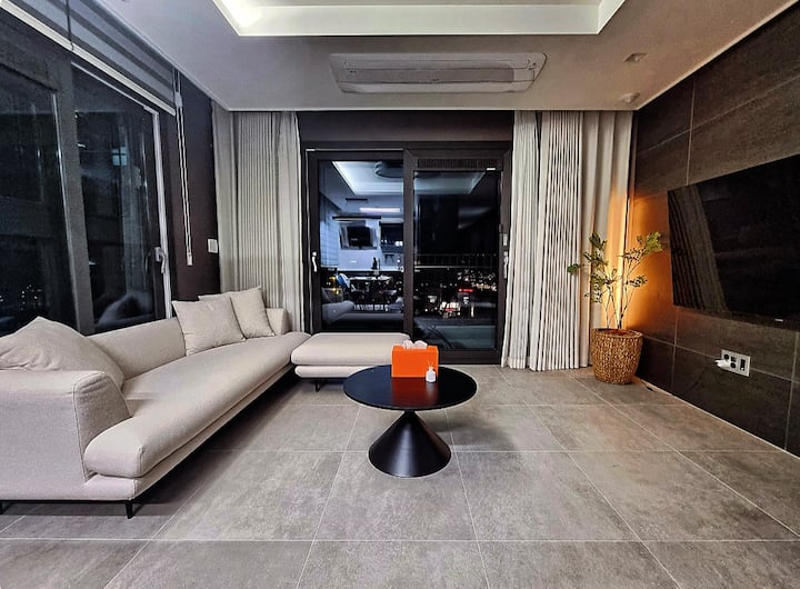 Od4)12-6#방2 화장실2#최대6인#netflix#취사가능#시티뷰#해운대차량15분#송정 - Busan