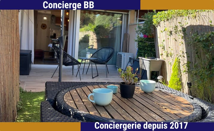 Dat - Studio Jardin 400m Mer & Piscine Parking - Mandelieu-la-Napoule