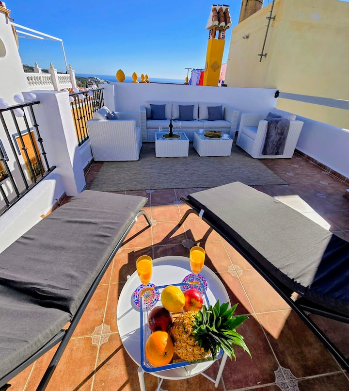 Casa Luna-rooftop Terrace-torrox Pueblo - Torrox