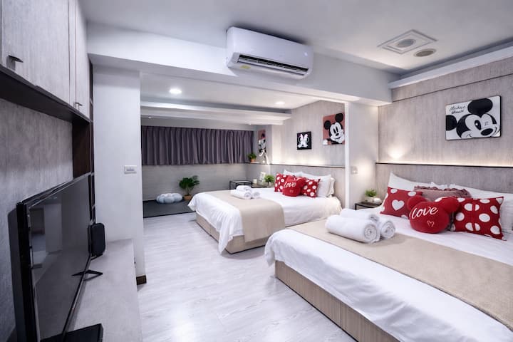 Jw818/西門捷運8分鐘/可愛風主題房/西門町商圈/netflix /1-4人入住 - Taipei