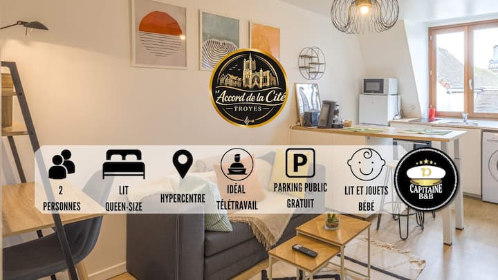 L'accord De La Cité - Proche Cathédrale - 2 Pers. - Troyes