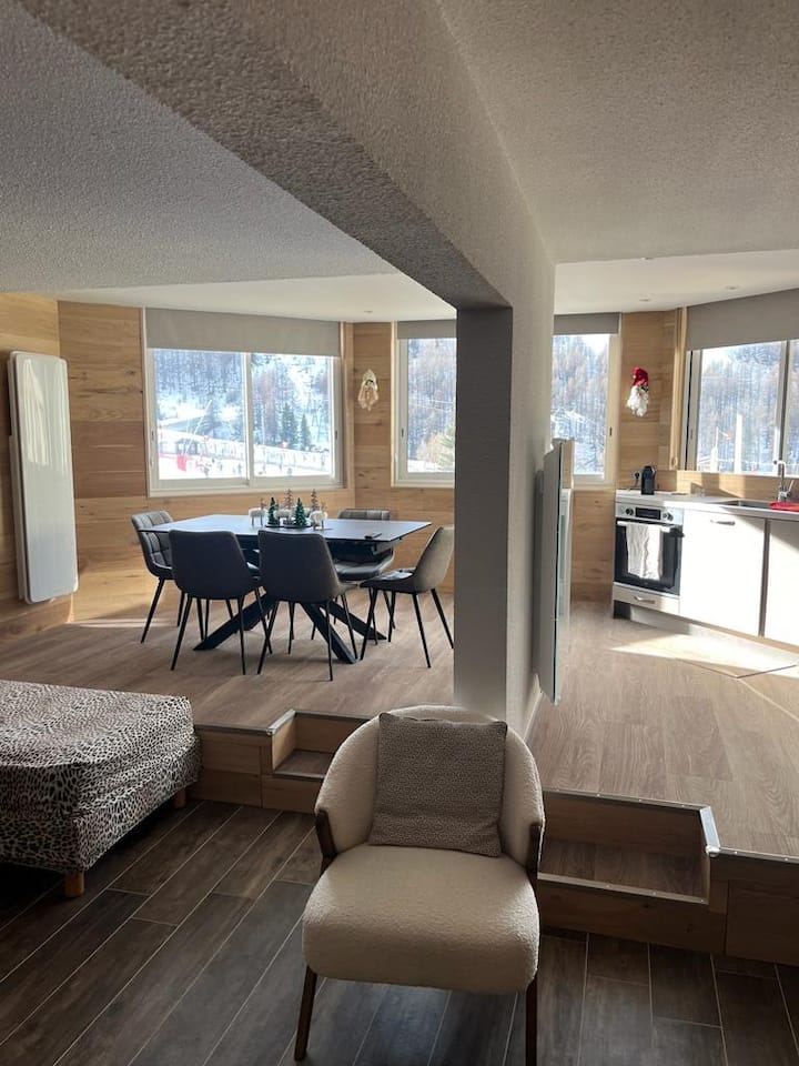 Appartement T3 Rénové Esprit Chalet Sur Les Pistes - Isola 2000